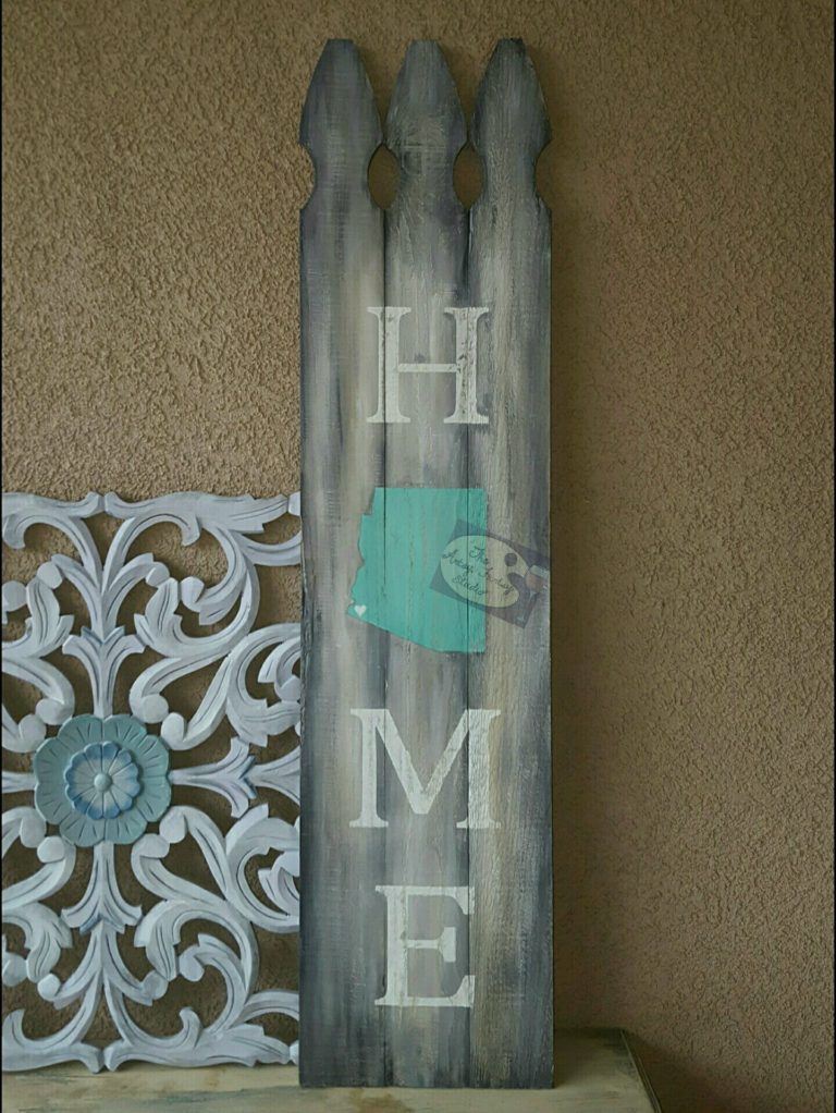 “HOME” State Rustic Wood Sign – Yuma’s #1 Paint & Sip Studio