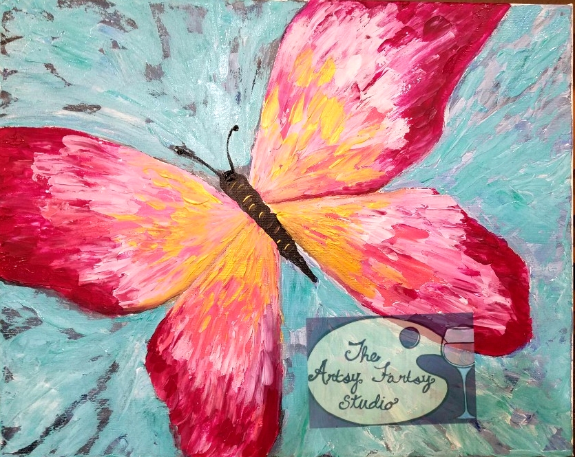 Butterfly- Pallet Knife Technique – Yuma’s #1 Paint & Sip Studio
