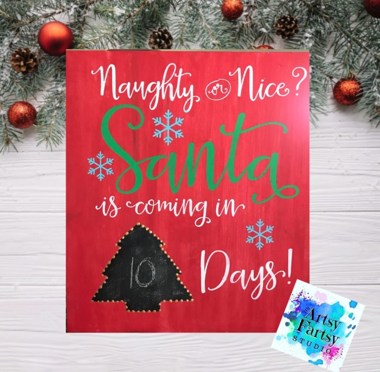 Santa Countdown Wood Sign – Yuma’s #1 Paint & Sip Studio