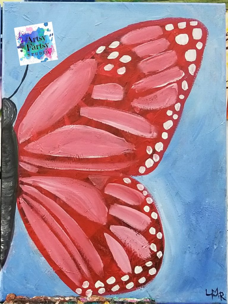 Butterfly- online workshop – Yuma’s #1 Paint & Sip Studio
