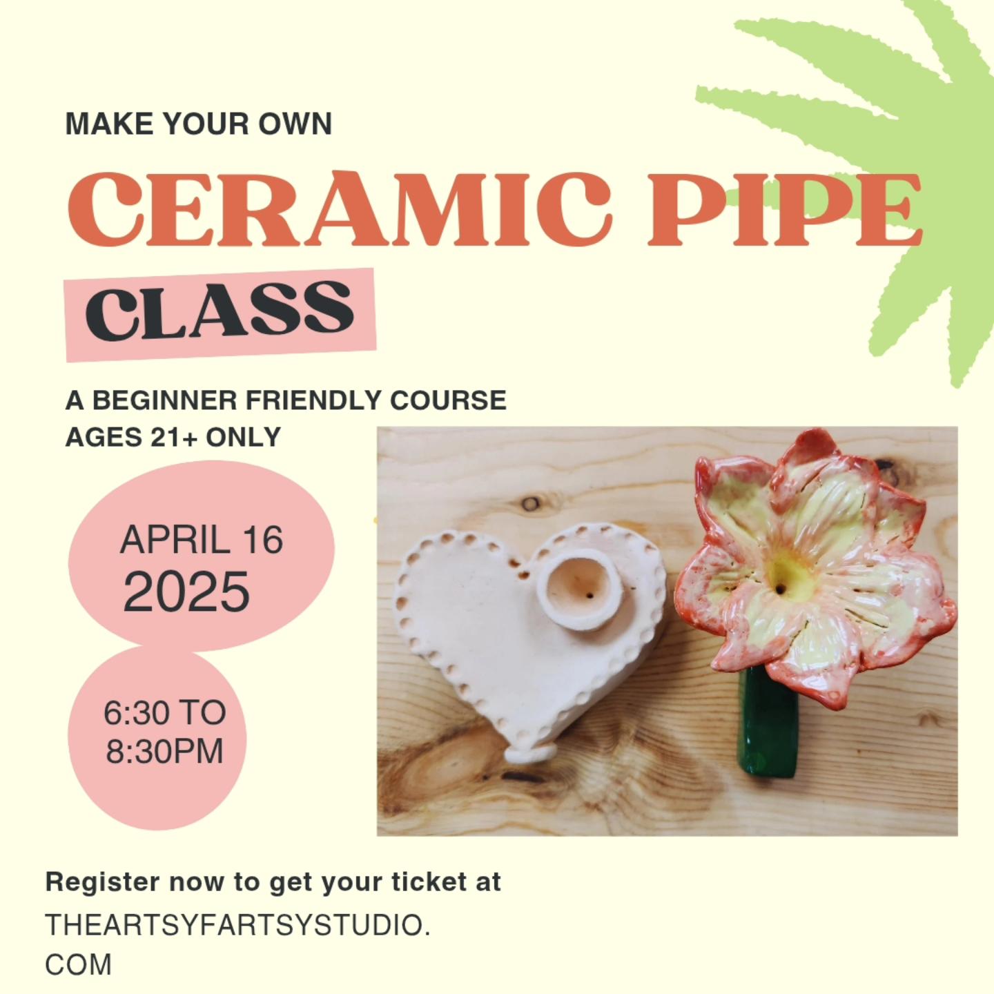Handmade Ceramic Pipes 21+ Clay Workshop – Yuma’s #1 Paint & Sip Studio