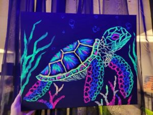 Black Light Night – Sea Turtle – Yuma’s #1 Paint & Sip Studio