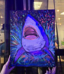 Black Light Night – Shark – Yuma’s #1 Paint & Sip Studio